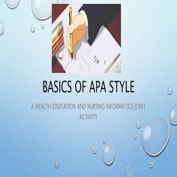 Nursing Info: APA formating | PPTX