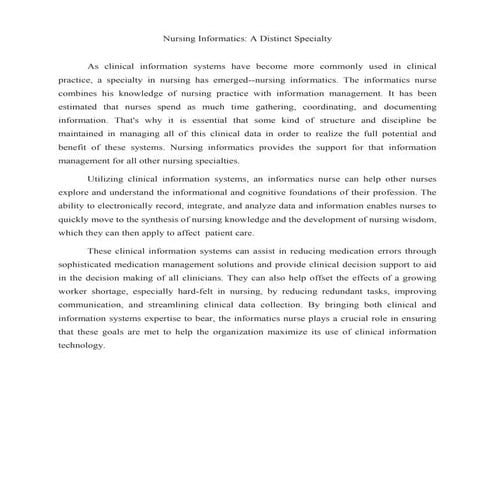 Nursing informatics | PDF