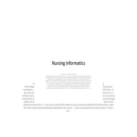 Nursing informatics | PPT