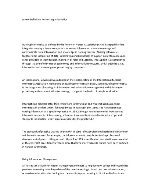 Application of nursing informatics | PPT