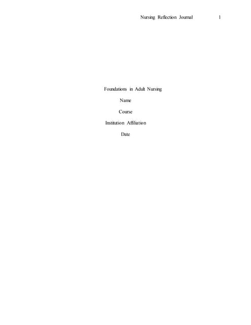 Reflection medication administration | PDF