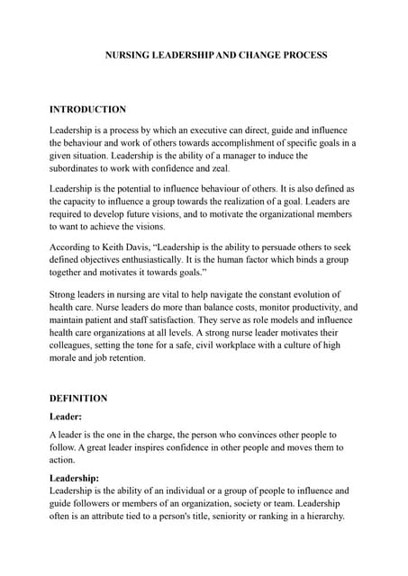 Leadership in healthcare | PPT