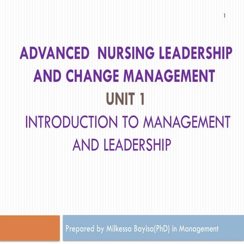 Nursing leadership and change managment | PPTX