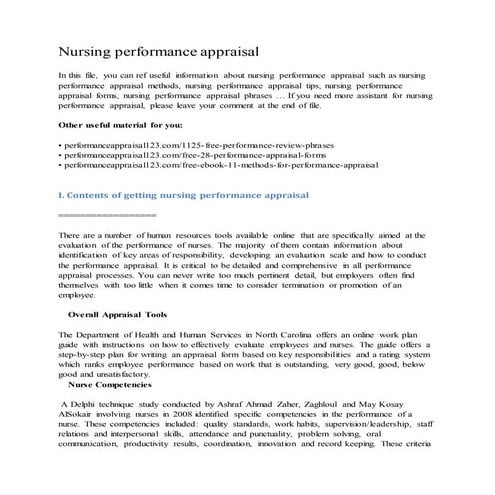 Nursing performance appraisal | DOCX