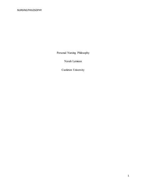 My nursing philosophy | PPT