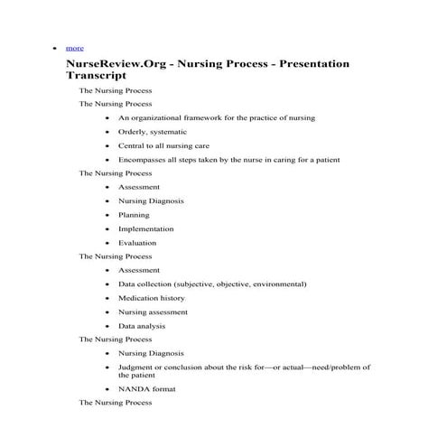 Nursing process | PDF