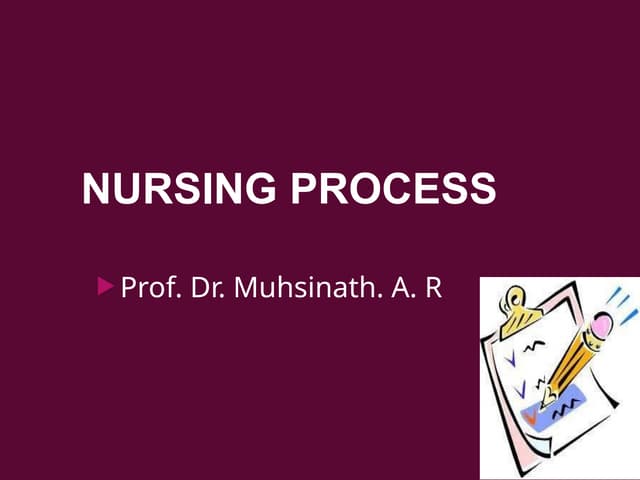 Nursing process, nanda i, nic & noc | PPTX