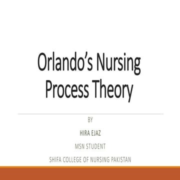 Ida Jean Orlando’s Nursing Process Theory | PPTX