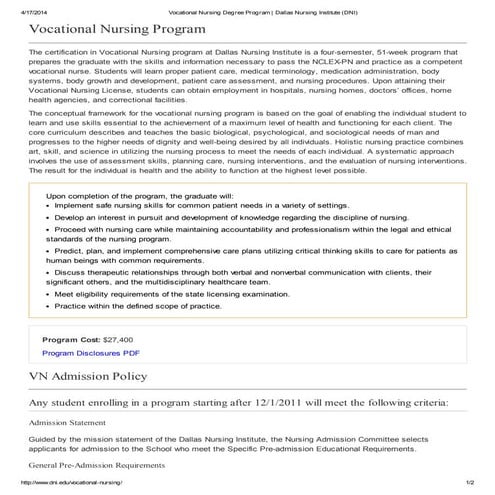 Nursing programs in texas dallas nursing institute (dni) | PDF