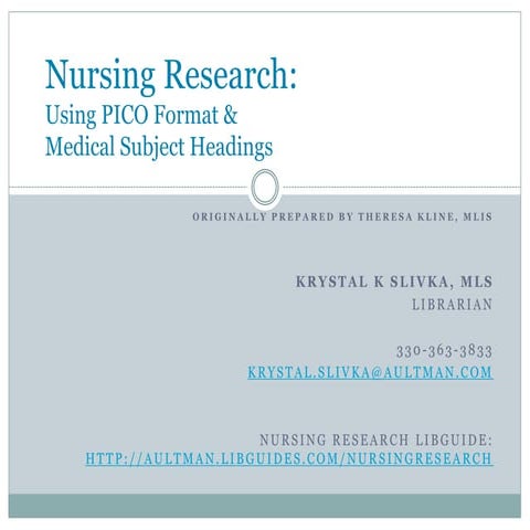 Nursing Research Spring 2016 | PPTX