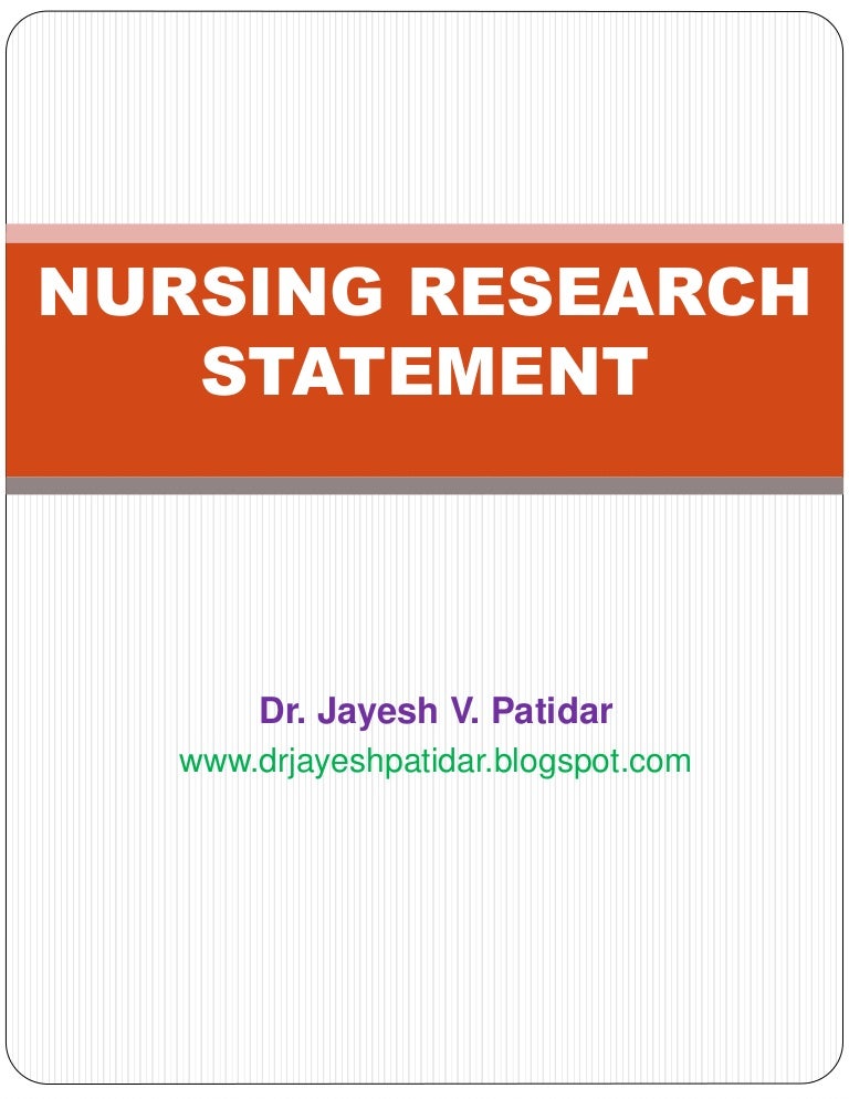 Nursing Research Statement nursing-research-statement