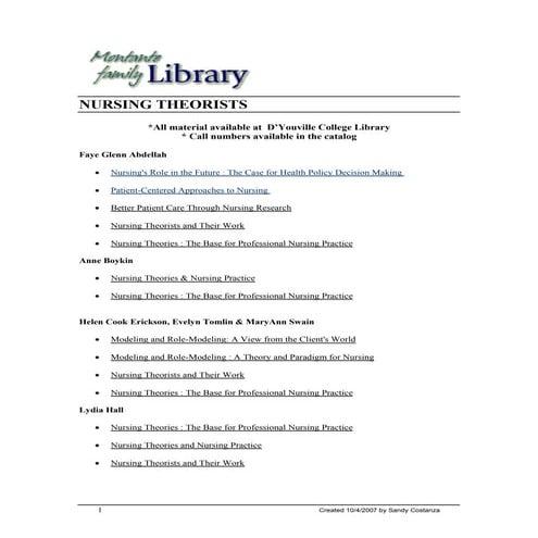 Nursingtheorist1 | PDF | Parenting Babies and Toddlers | Parenting