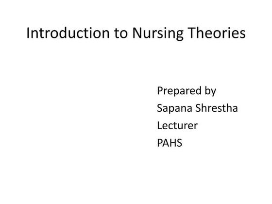 Metaparadigm of Nursing Theories | PPTX