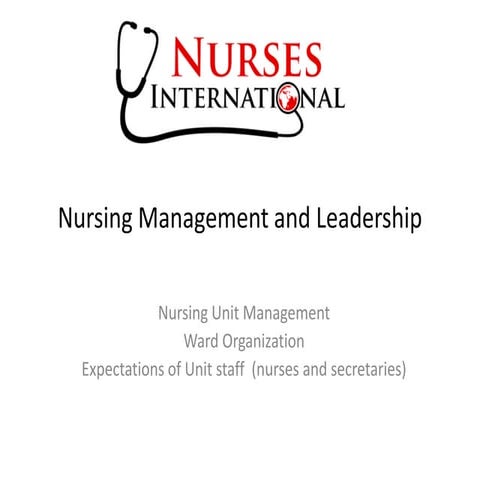 Nursing Unit Management and. Leadership | PPT