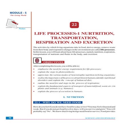 Class 10 biology ch 1 LIFE PROCESSES revision notes | PPTX