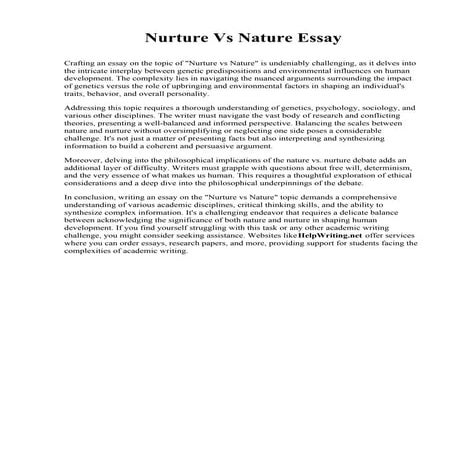 Nurture Vs Nature Essay.pdf | Genetics | Science