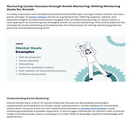 Nurturing Career Success through Social Mentoring Setting Mentoring ...