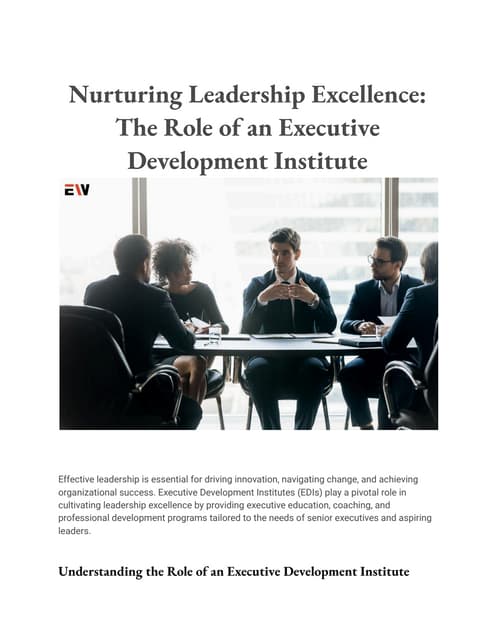Understanding Executive Leadership Development | PDF