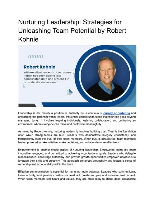 Unveiling Effective Team Leadership Strategies by Peter Veldhuizen in Sydney.pdf