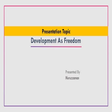 Development as Freedom | PDF
