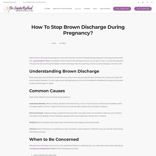 How to Stop Brown Discharge During Pregnancy? | PDF