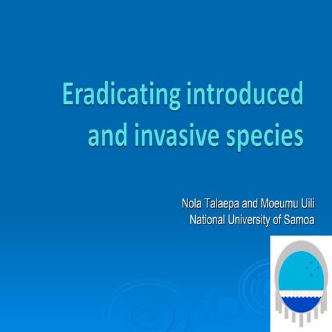 Eradicating introduced and invasive species | PPT