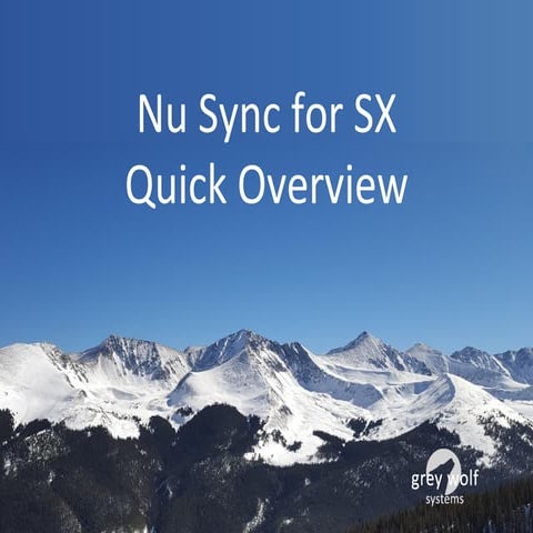 Nu sync for sx quick overview | PPT