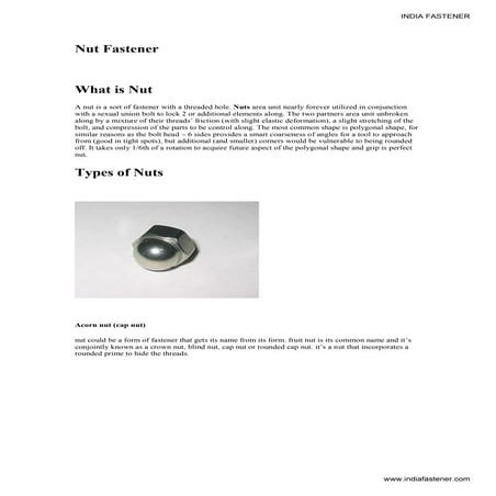 Nut fastener | PDF