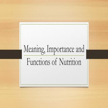 Basic concepts of Nutrition | PPTX