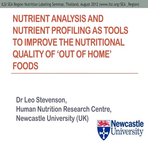 Nutrient Analysis & Nutrient profiling 2012 | PDF