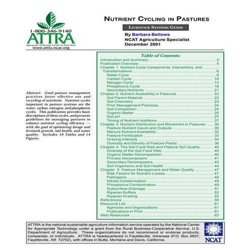 Nutrient Cycling in Pastures | PDF