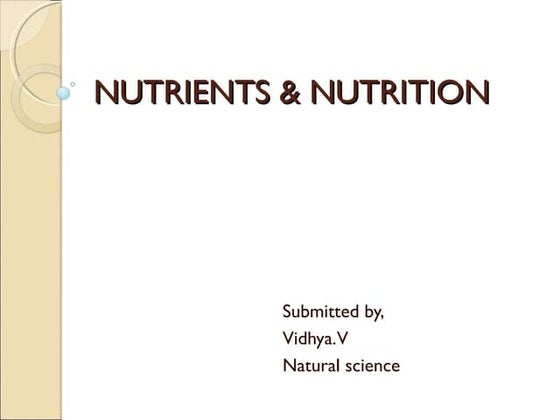 The Six Essential Nutrients: Lesson Plan And Worksheet | PDF ...
