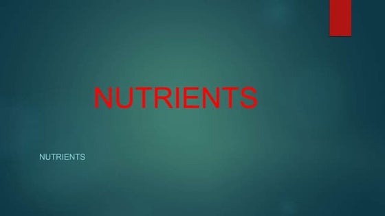 Elements of nutrition macro & micro nutrients | PPT