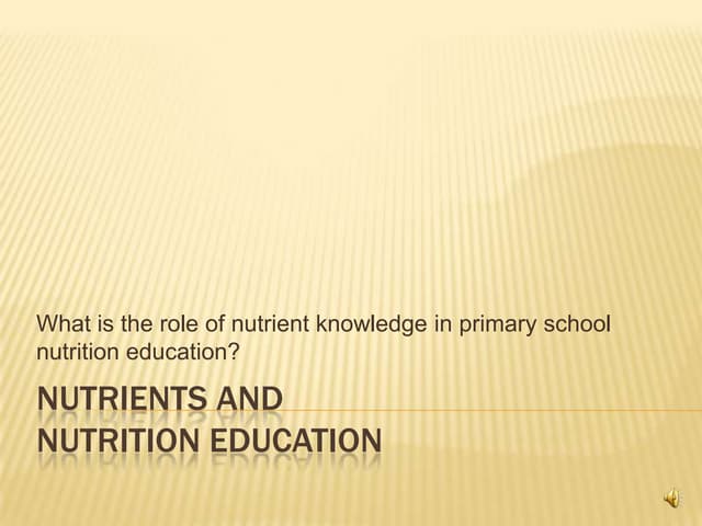 The Six Essential Nutrients: Lesson Plan And Worksheet | PDF ...