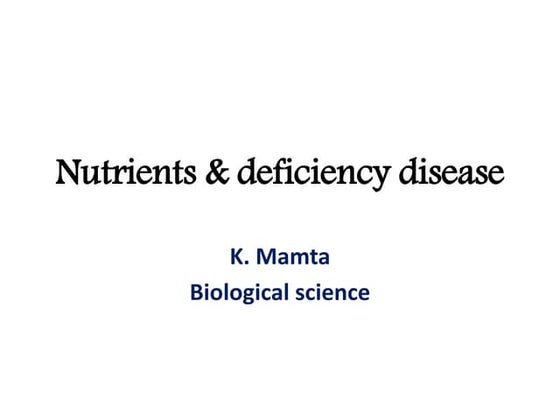 Deficiency diseases | PPT