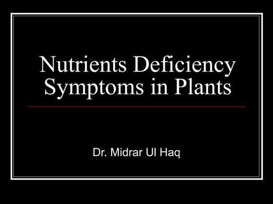 Nutrient deficiency in Plants | PDF