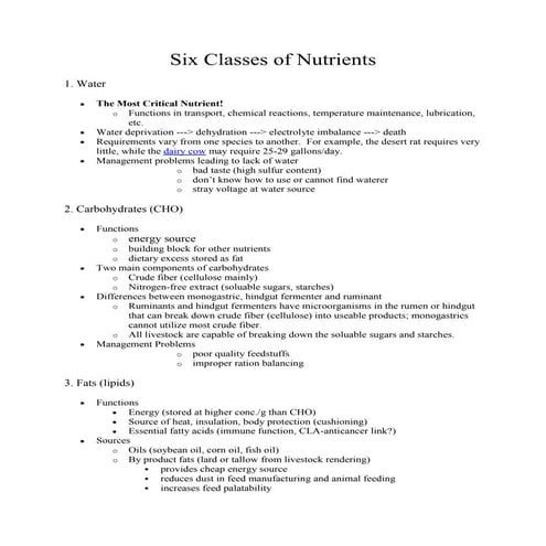 Nutrients for livestock | DOCX