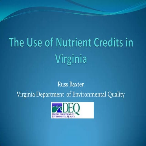The Use of Nutrient Credits in Virginia | PPT