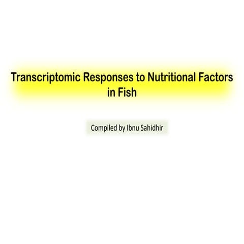 Nutrigenomic class: transcriptomic responses to functional feeds in ...