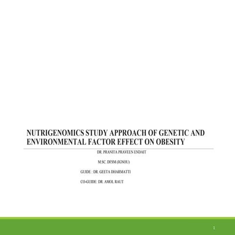 Nutrigenomic study approach | PPTX