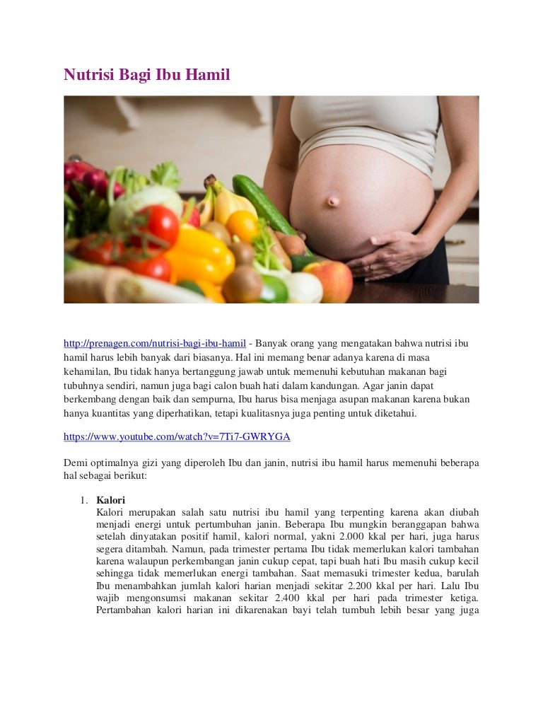 Nutrisi Bagi Ibu Hamil
