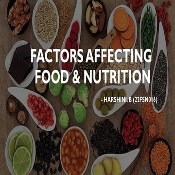 Factors affecting food & nutrition | PPTX