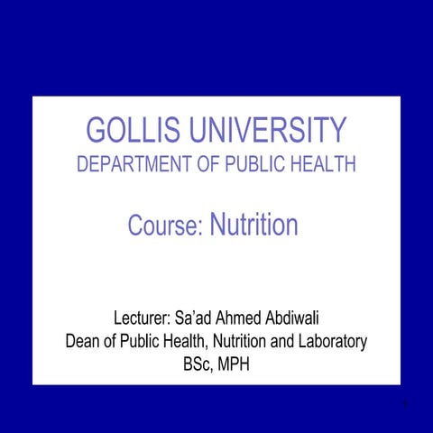 Nutrition ppt | PPT | Diseases and Conditions | Medical Health