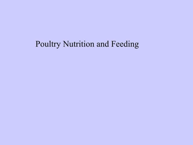 Poultry Feed formulation | PPT