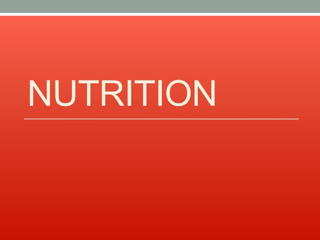 Basic concepts of Nutrition | PPTX