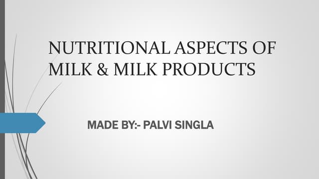 Milk and milk products | PPTX