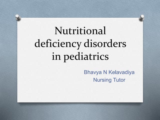 Disorders of malnutrition | PPTX