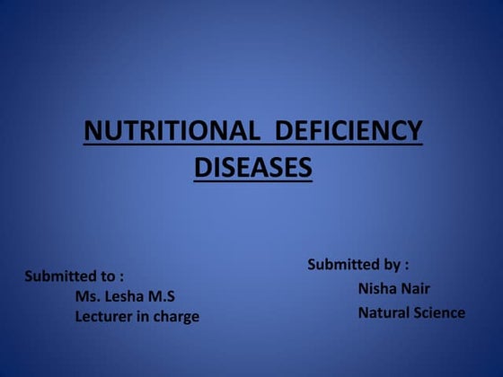 Deficiency diseases | PPT