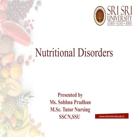 "Comprehensive Overview of Nutritional Disorders " | PPT