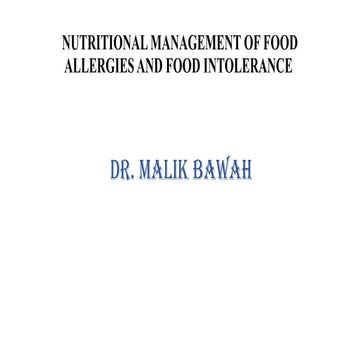 Food allergies and food intolerances ppt | PPTX